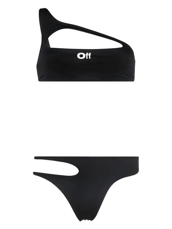 Off-White Cut-out Bikini Set - Black