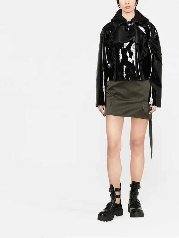 1017 Alyx 9sm High-shine Pvc Cropped Moto Jacket
