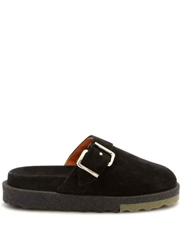 Off-White Suede Spongesole Slippers - Black