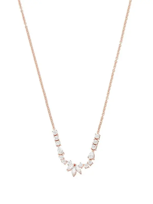 ANITA KO 18kt Rose Gold Diamond Grace Necklace - Pink