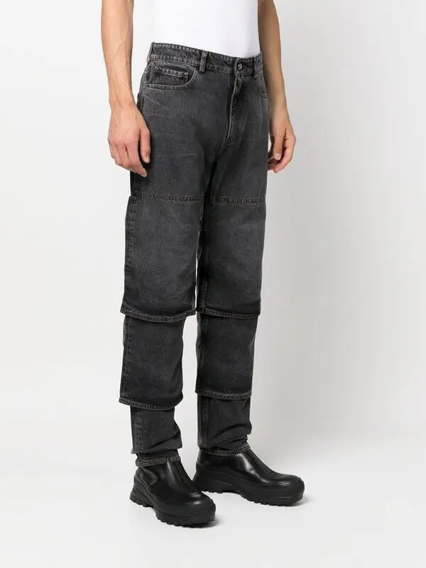 Y/Project Multi-Cuff Layered-Design Jeans In Black - 58% Off