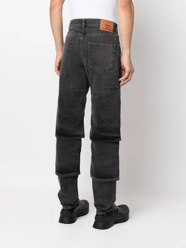 Y/Project Multi-Cuff Layered-Design Jeans In Black - 58% Off
