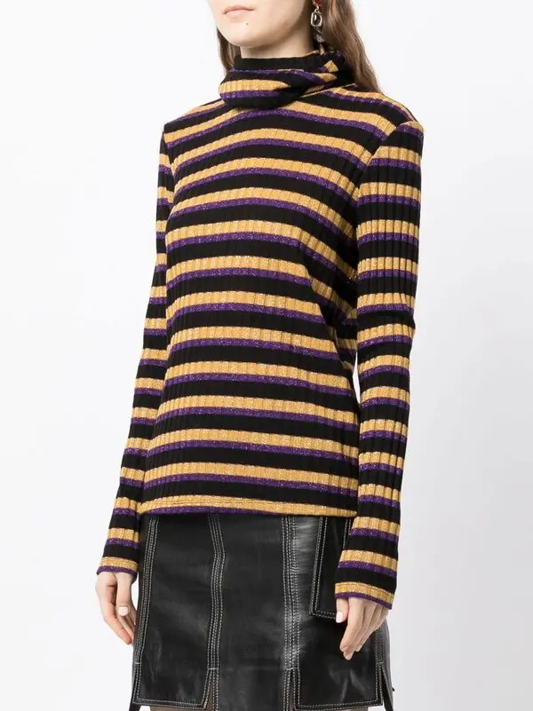 Anna Sui Striped Roll-neck Jumper