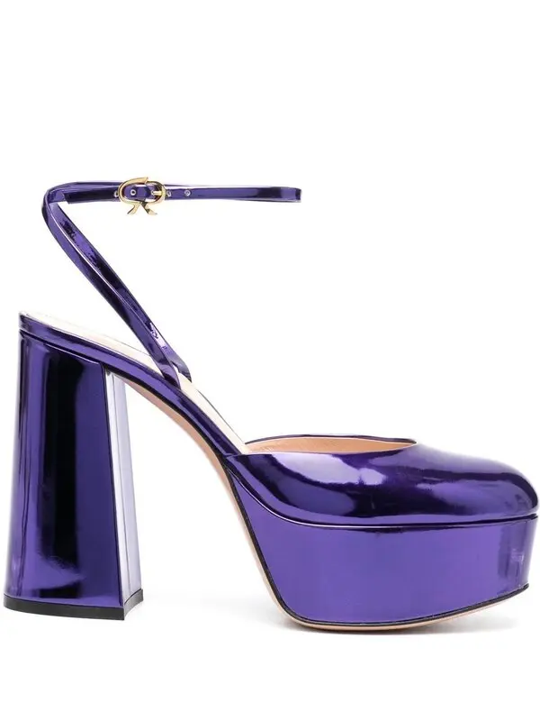 GIANVITO ROSSI 130mm Metallic-effect Pumps