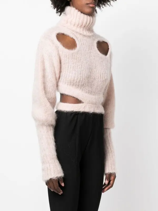 ANDREĀDAMO Cut-out Cropped Jumper