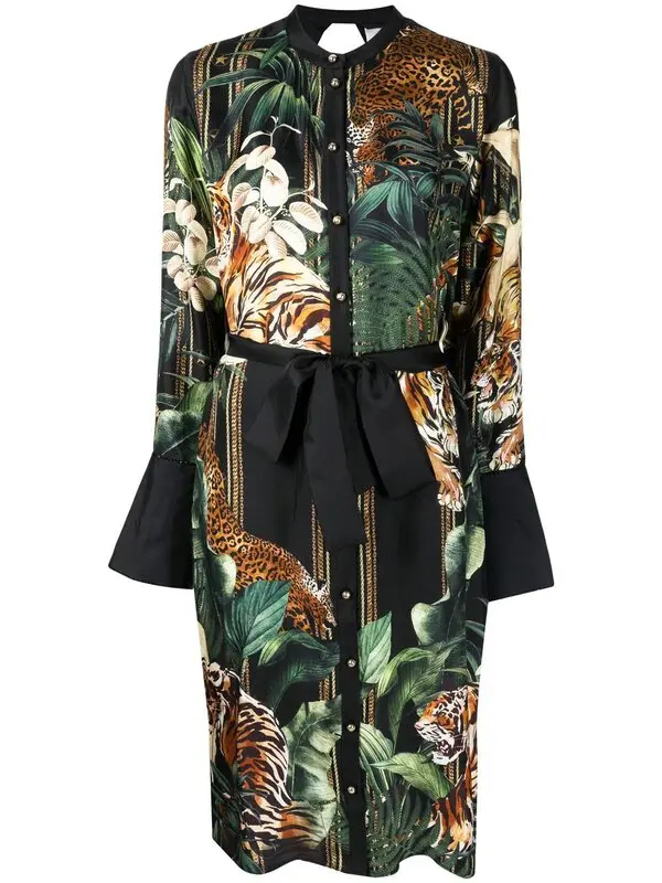Camilla Easy Tiger Print Open-back Silk Dress