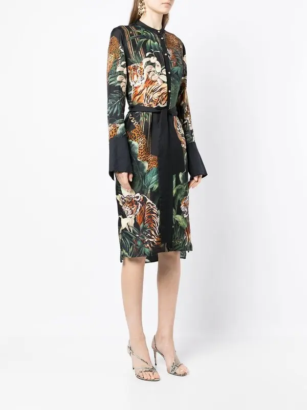 Camilla Easy Tiger Print Open-back Silk Dress