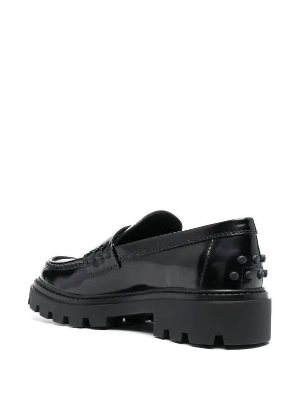 TOD'S Penny-slot Leather Loafers - Black