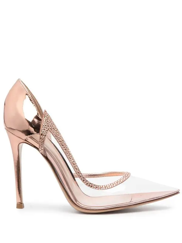 GIANVITO ROSSI Leif 105mm Metallic-effect Pumps