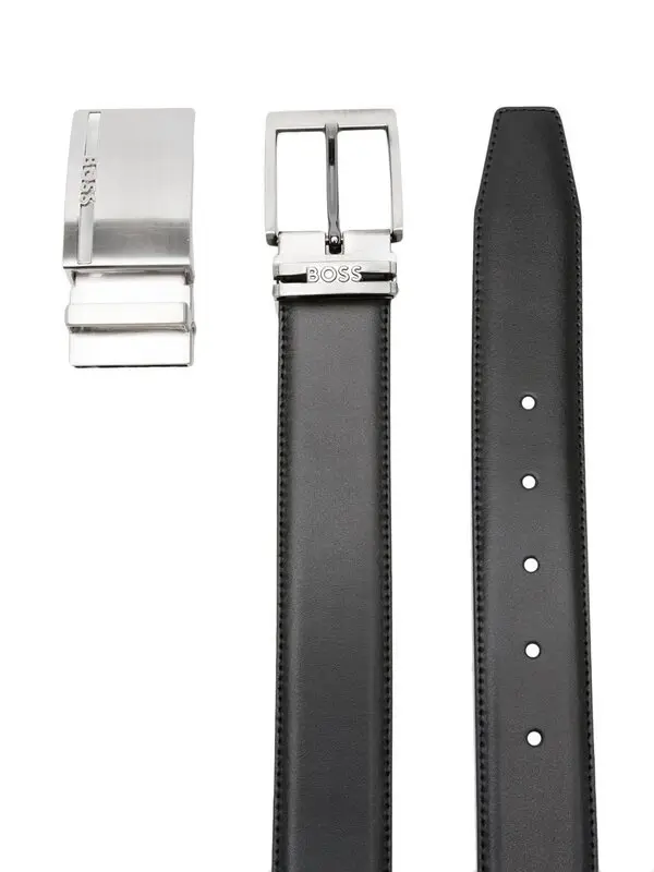 BOSS Logo Buckle Leather Belt