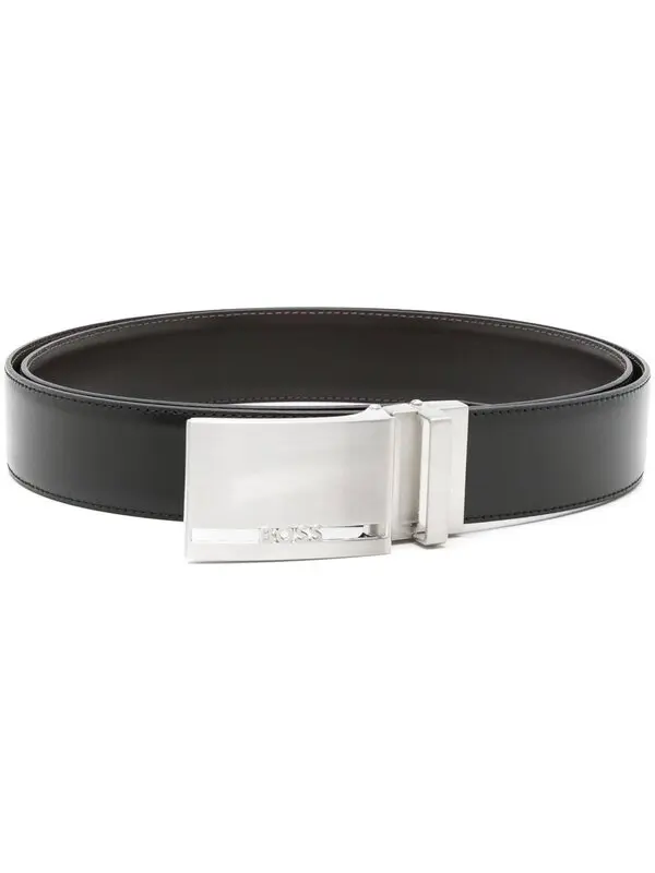 BOSS Logo Buckle Leather Belt
