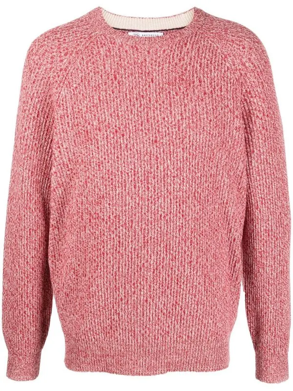 Brunello Cucinelli Marl Knit Ribbed-trim Jumper