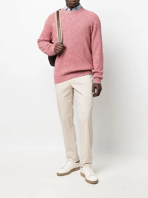 Brunello Cucinelli Marl Knit Ribbed-trim Jumper