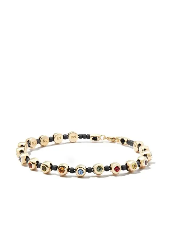 Luis Morais 14kt Yellow Rainbow Sapphire Beaded Bracelet - Gold