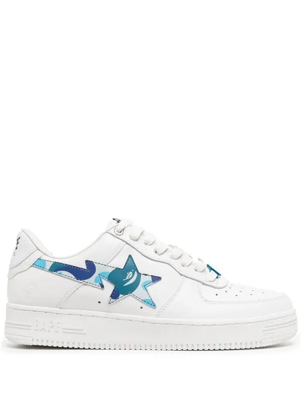 A BATHING APE Sta Low-top Leather Sneakers - White