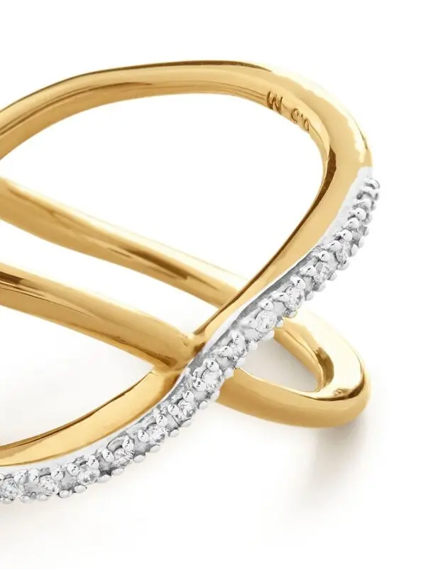 Monica Vinader Riva Diamond Kiss Ring - Gold