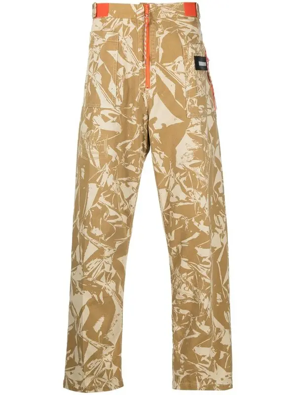Aries Graphic-print Cotton Twill Trousers