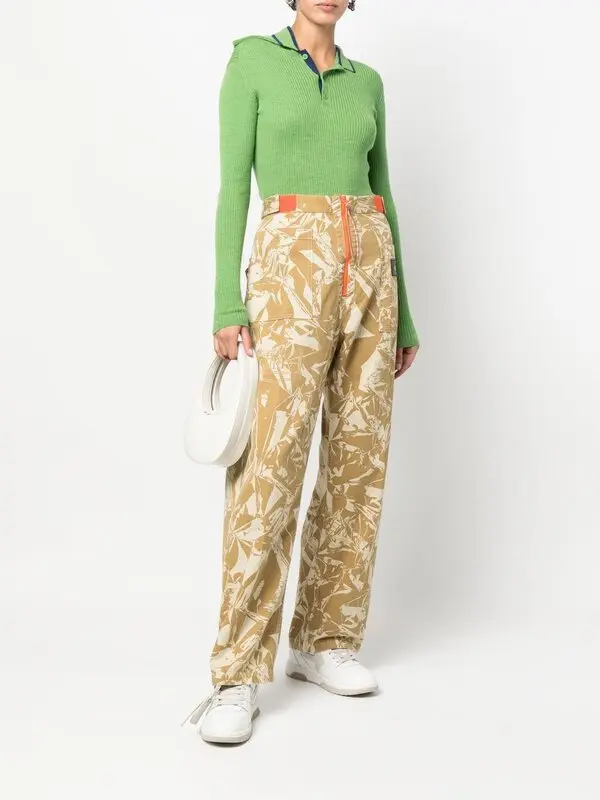Aries Graphic-print Cotton Twill Trousers