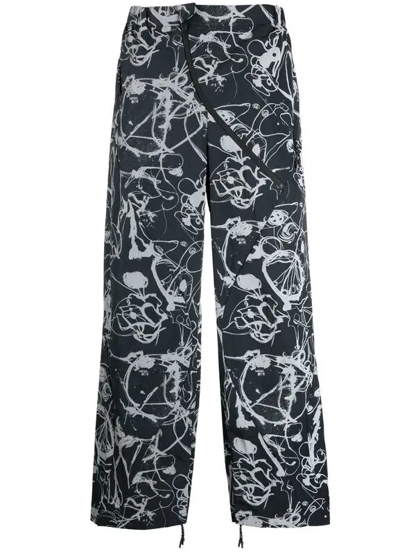 Alexander McQueen Abstract-print Straight-leg Trousers