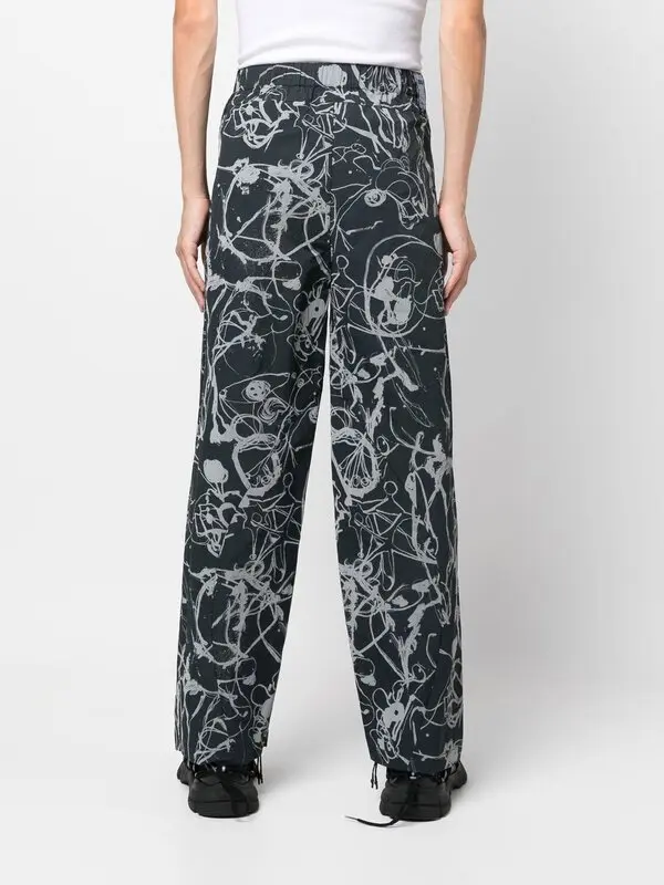 Alexander McQueen Abstract-print Straight-leg Trousers