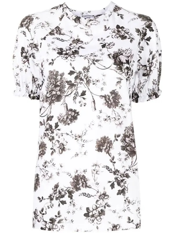 Erdem Beatrice Floral-print Cotton T-shirt - White