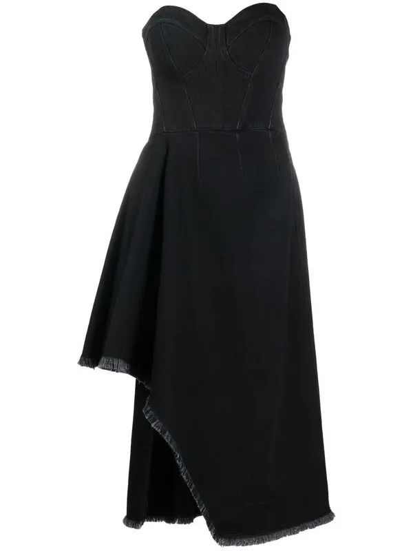 Alexander McQueen Asymmetric Denim Dress