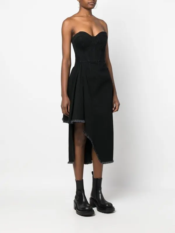 Alexander McQueen Asymmetric Denim Dress