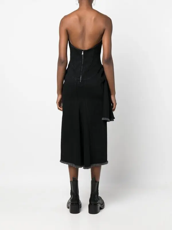Alexander McQueen Asymmetric Denim Dress