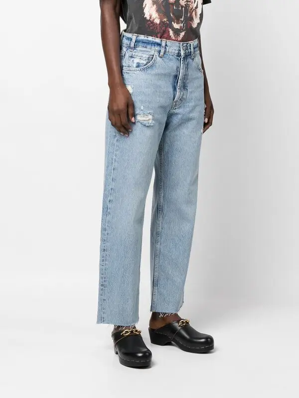 ANINE BING Gavin Mid-rise Straight Jeans - Blue