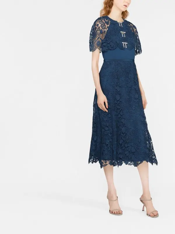 SELF-PORTRAIT Magnolia Lace Midi Dress