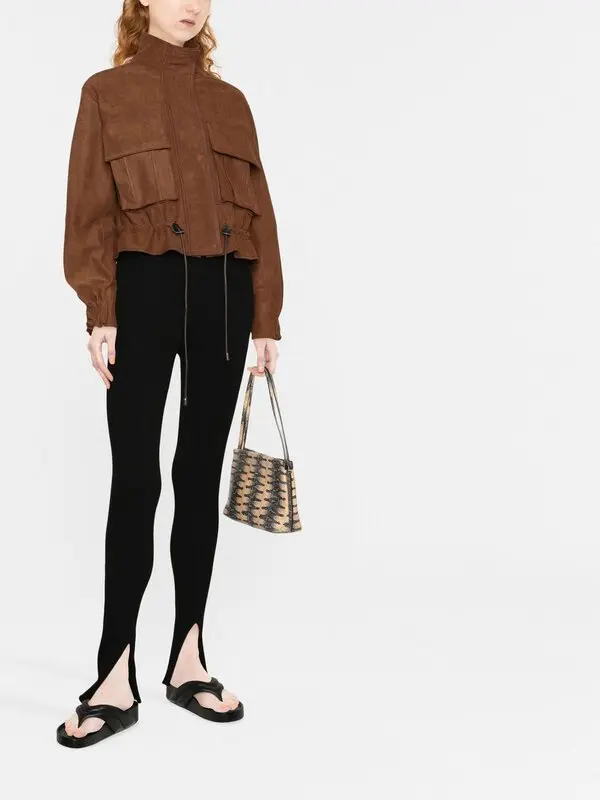 AERON Rib-knit Slit-detail Trousers