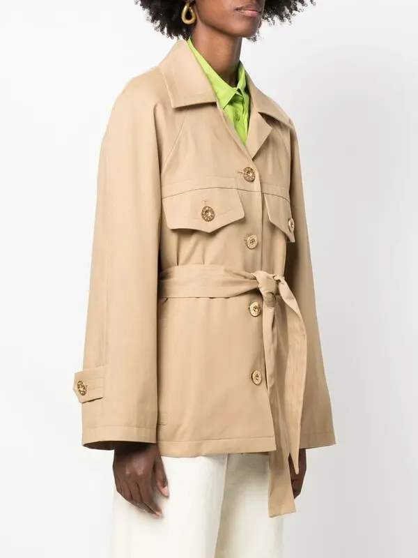 LOW CLASSIC Cropped Belted Trench Coat