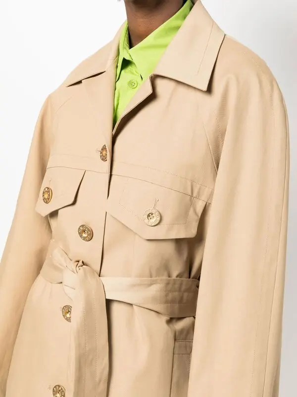 LOW CLASSIC Cropped Belted Trench Coat