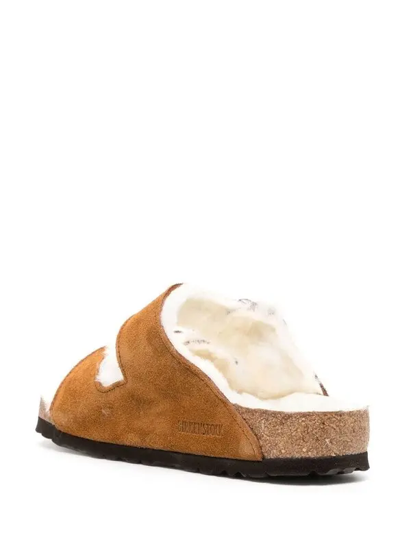 BIRKENSTOCK Shearling-lined Slip-on Sandals - Brown