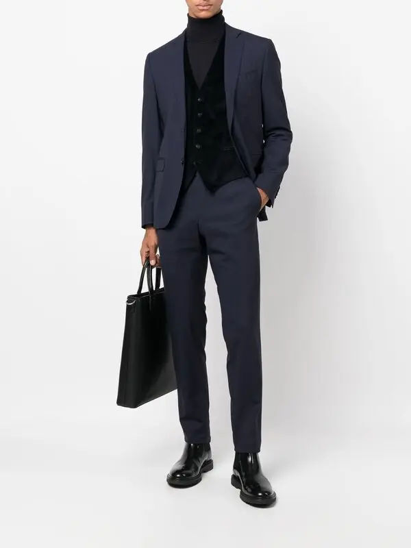 Tagliatore Single-breasted Panelled Waistcoat - Blue
