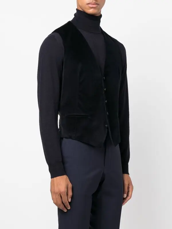 Tagliatore Single-breasted Panelled Waistcoat - Blue