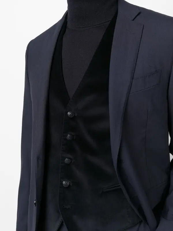 Tagliatore Single-breasted Panelled Waistcoat - Blue