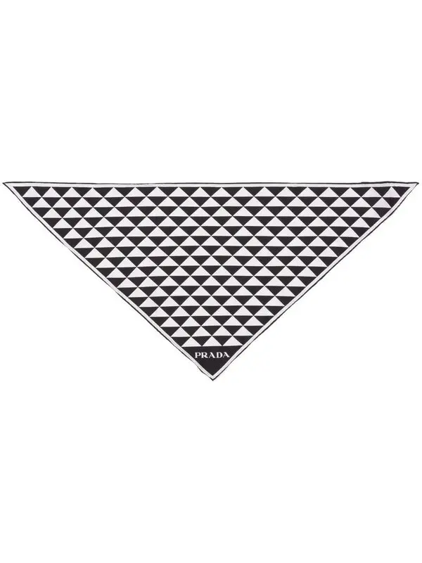 Prada Geometric-print Silk Scarf - Black