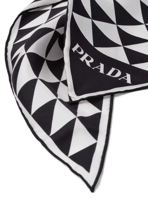 Prada Geometric-print Silk Scarf