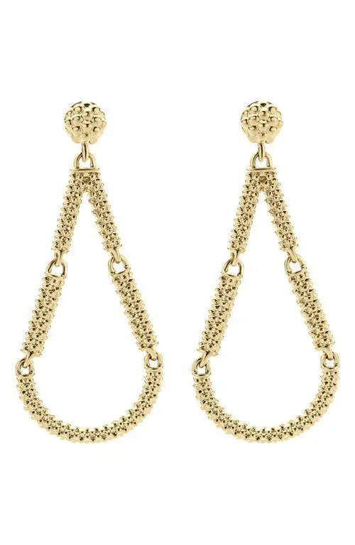 Lagos Caviar Bead Teardrop Earrings - Gold