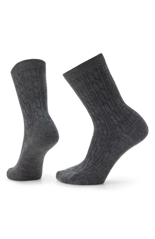 Smartwool Cable Knit Crew Socks - Medium Gray