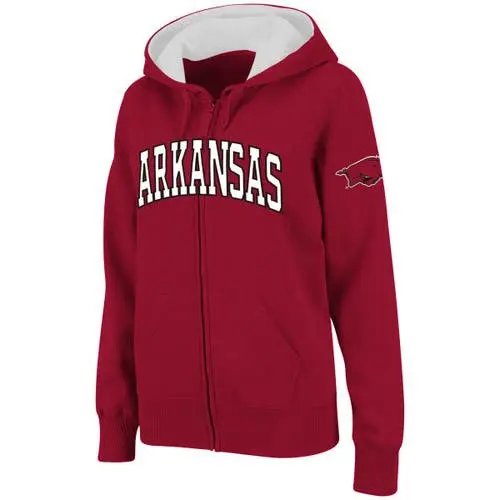 COLOSSEUM Stadium Athletic Arkansas Razorbacks Arched Name Full-zip Hoodie - Cardinal