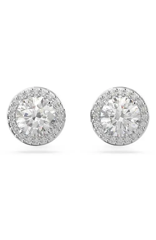 SWAROVSKI Una Pavé Crystal Stud Earrings - Silver