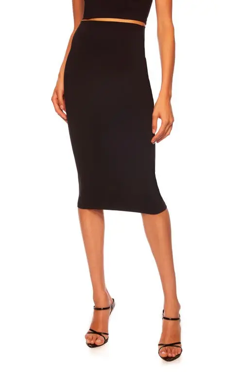Susana Monaco Slim High Waist Stretch Pencil Skirt - Black