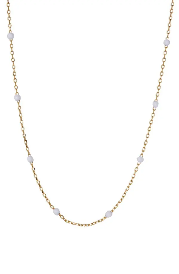 Argento Vivo Enamel Dot Station Necklace - Gold/ Turquoise