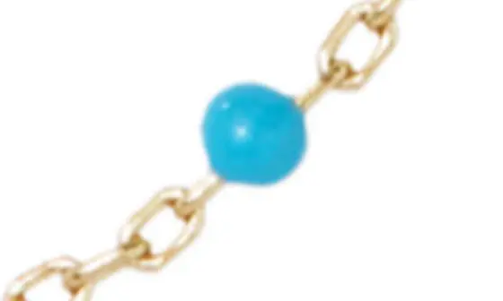 Argento Vivo Enamel Dot Station Necklace - Gold/ Turquoise