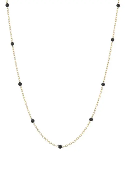Argento Vivo Enamel Dot Station Necklace - Gold/black