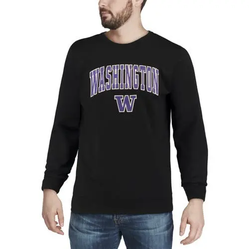 COLOSSEUM Washington Huskies Arch & Logo Crew Neck Sweatshirt