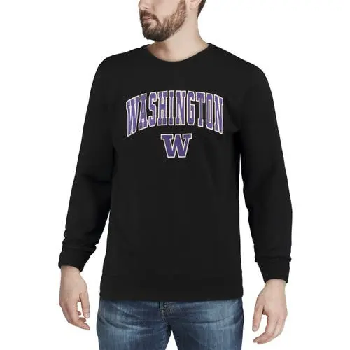 COLOSSEUM Washington Huskies Arch & Logo Crew Neck Sweatshirt