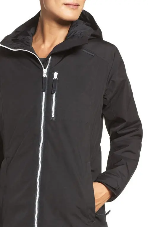 Helly Hansen Belfast Long Waterproof Winter Rain Jacket - Black